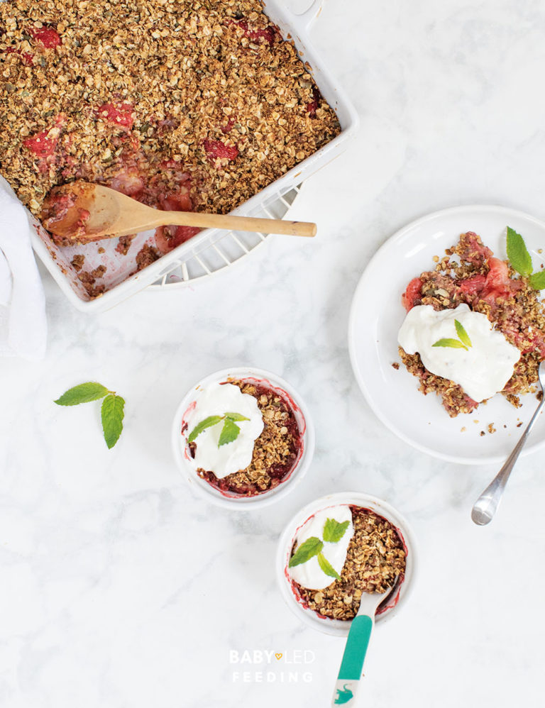 Healthy and Delicious Baby Friendly Strawberry Crumble