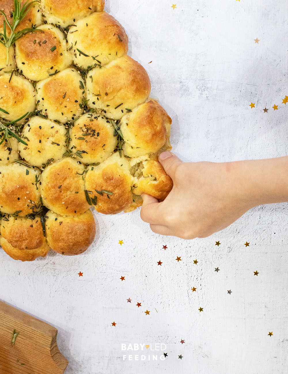 Baby Led Feeding 2 Ingredient Dough Christmas Bread Tree